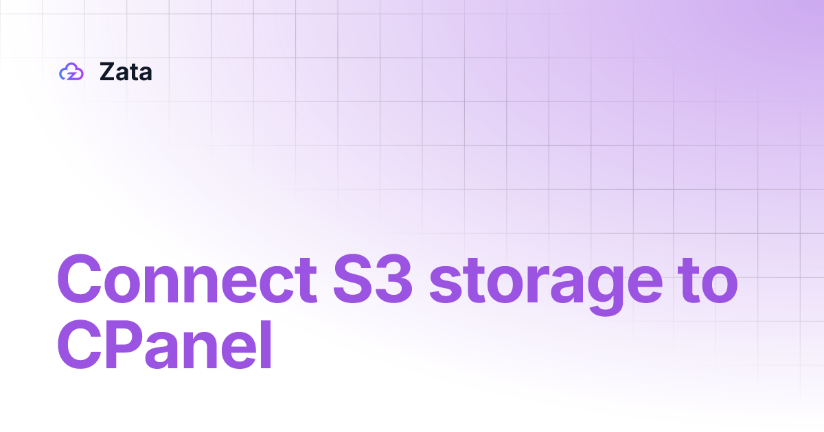 Connect S3 storage to CPanel | Zata