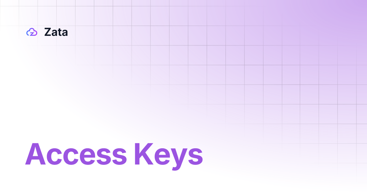 Access Keys | Zata