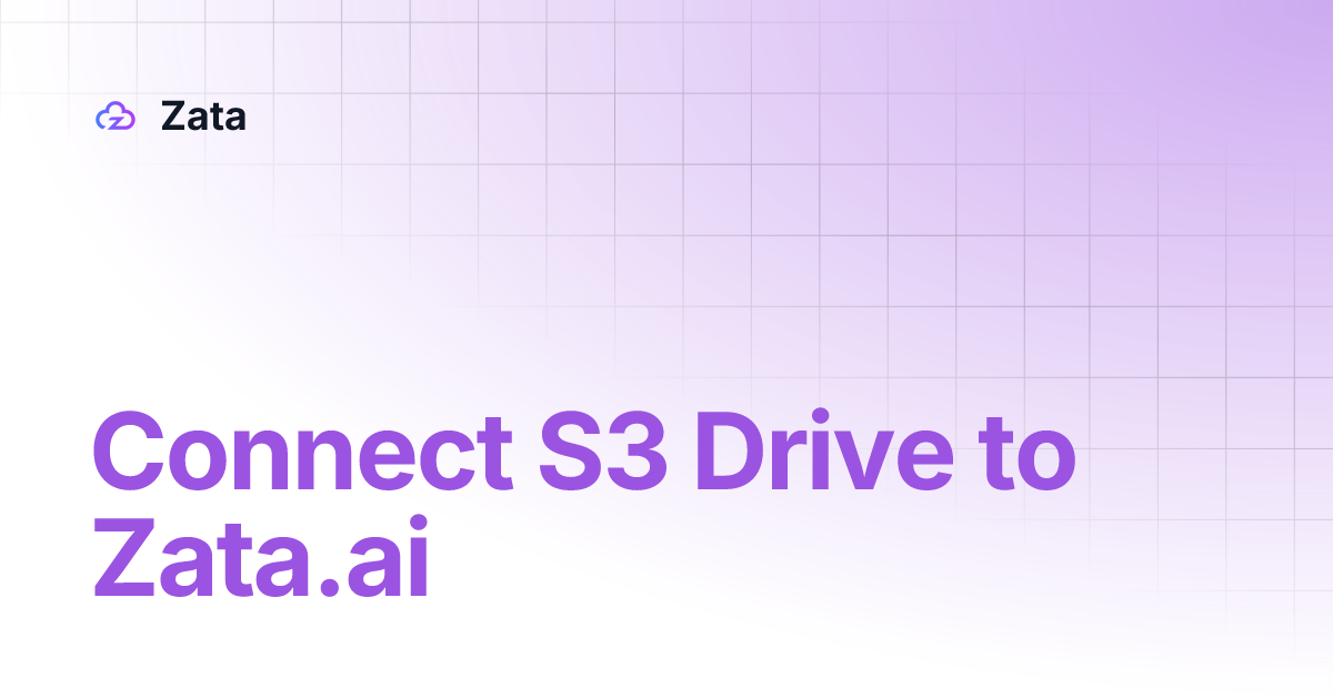 Connect S3 Drive to Zata.ai | Zata